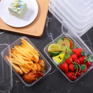 Bokon 25 oz Plastic Meal Prep Container with Lids Disposable Clear Lunch Containers Stackable Food Storage Container Box Spill proof for salad snack Microwave Dishwasher Freezer Safe(100 Pcs)