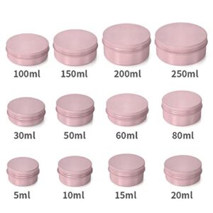 Othmro 12pcs 1oz Metal Round Tins Aluminum Tin Cans Containers with Screw Lid, 50 * 20mm(DxH) Red tin cans for Salve, Spices, Lip Balm, Tea or Candies 30ml