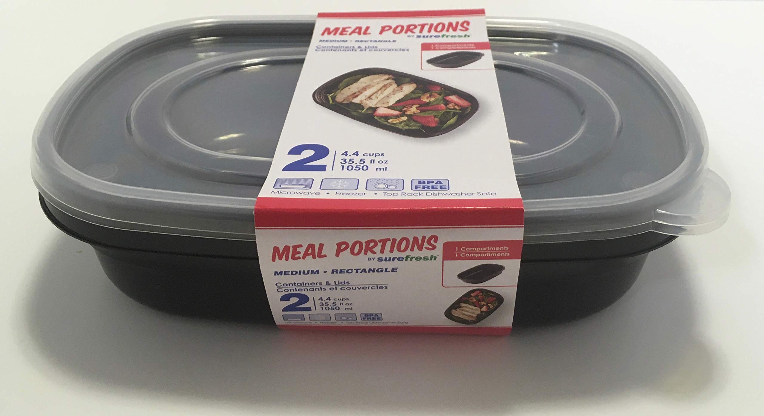 Medium rectangle container & lid 4.4 cup (2-pack)