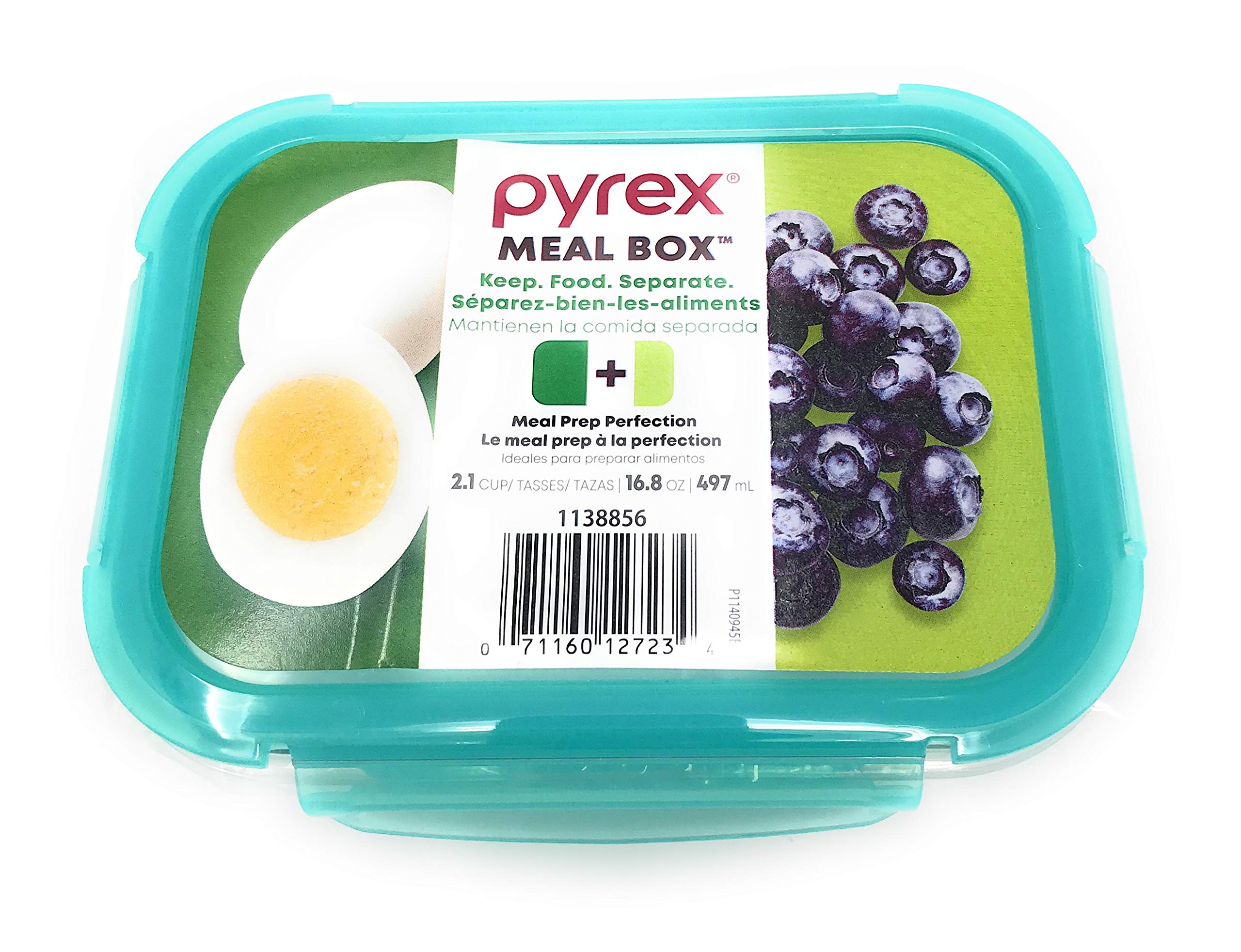 PYREX Divided Glass Storage Rectangle Small, 1 EA