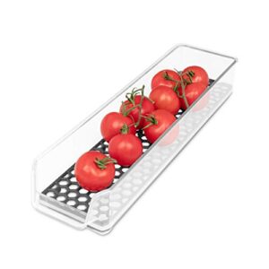 Spectrum Diversified Hexa in-Fridge Small Refrigerator Bin for Storage and Organization of Fruit Vegetables Produce and More, 15 x 4 x 2.25, Clear Frost