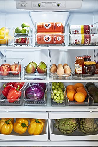 Spectrum Diversified Hexa in-Fridge Small Refrigerator Bin for Storage and Organization of Fruit Vegetables Produce and More, 15 x 4 x 2.25, Clear Frost