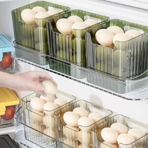 Typutomi 3 PCS Fridge Side Door Storage Containers, Refrigerator Organizer Bins Plastic Food Fresh Storage Box for Fridge, Counter, Cabinet, Pantry(Green)