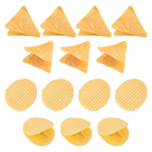 olycraft 14pcs 2 styles funny chip clips plastic potato chip clip imitation sealing food clips potato chip bag closure clips for kitchen storage snack bags - triangle & oval