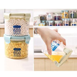 Bluelans Clear Plastic Food Storage Containers Jar Bottle with Lid,Tea Coffee Sugar Canisters 600ml