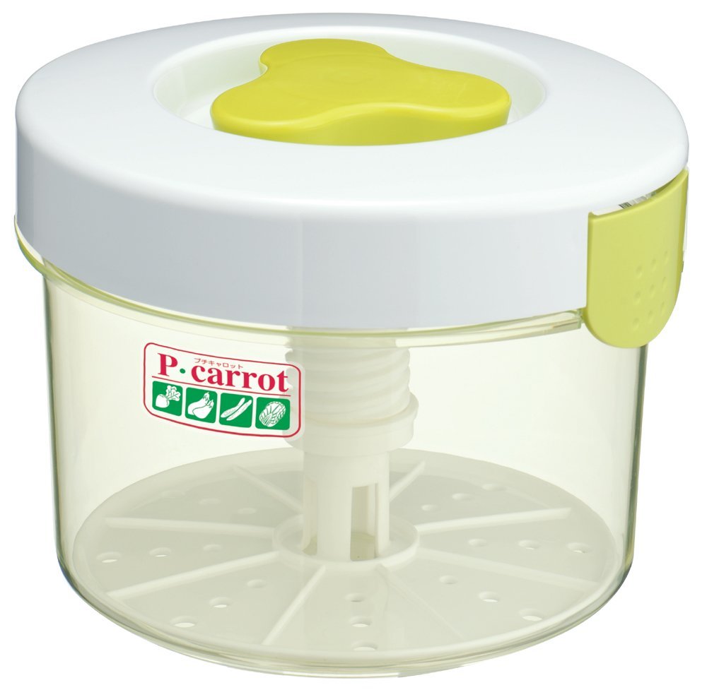 JapanBargain 3856, Japanese Pickle Press Container Plastic Tsukemono Pickle Maker Round Shape Made in Japan, 3-Liter