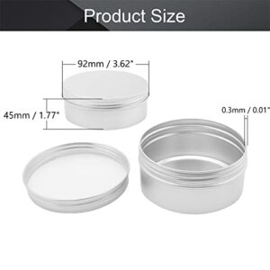 Othmro 3Pcs 6.8oz Metal Round Tins Aluminum Tin Cans Jar Refillable Containers 200ml Tin Cans Tin Container Bottle with Screw Lid for Salve Spices Lip Balm Tea Candies Silver 92×45mm