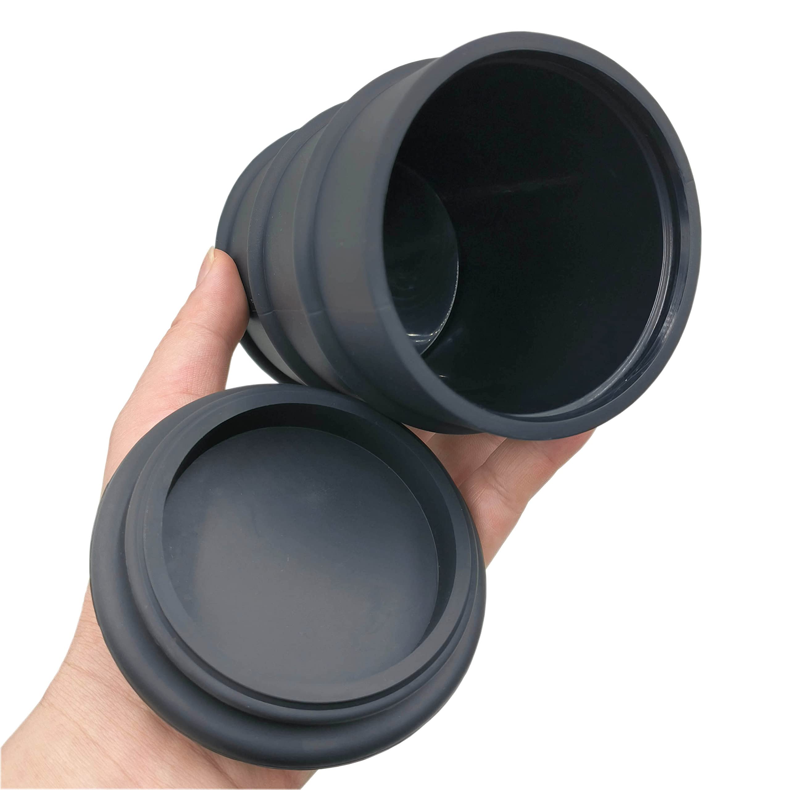 vitakiwi 1PC 500ml Large Barrel Silicone Concentrate Container Non-stick Food Storage Jar (Black)