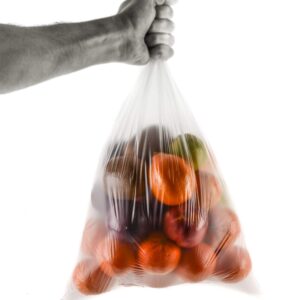 EcoQuality 10x15 Plastic Produce Bags on a Roll 500 Bags/Roll- Food Storage Roll Bags, Clear Plastic Bags for Vegetables, Food, Fruits, Bread, Pet Waste Bags, Grocery Bags, Supermarket Bags (1)