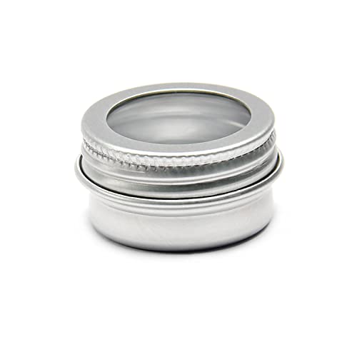 Othmro 6Pcs 0.2oz Round Metal Tins Aluminum Tin Cans Jar Refillable Containers 5ml Tin Cans Tin Bottles Containers with Screw Lid for Salve Spices Lip Balm Tea Candies Silver 26×15mm