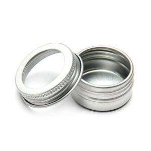 Othmro 6Pcs 0.2oz Round Metal Tins Aluminum Tin Cans Jar Refillable Containers 5ml Tin Cans Tin Bottles Containers with Screw Lid for Salve Spices Lip Balm Tea Candies Silver 26×15mm