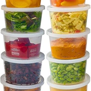 RiverBlue Deli Food Storage Containers With Lids 16 oz. /Freezer Safe/Microwaveable/Meal Prep/Airtight Lids/Take Out/Disposable/Leak Proof/Buffets/Stackable (24 PACK) Extra Hard Plastic.