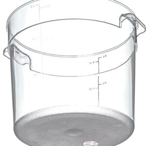 Carlisle FoodService Products Storplus Round Food Storage Container with Stackable Design for Catering, Buffets, Restaurants, Polycarbonate (Pc), 6 Quart, Clear, (Pack of 12)