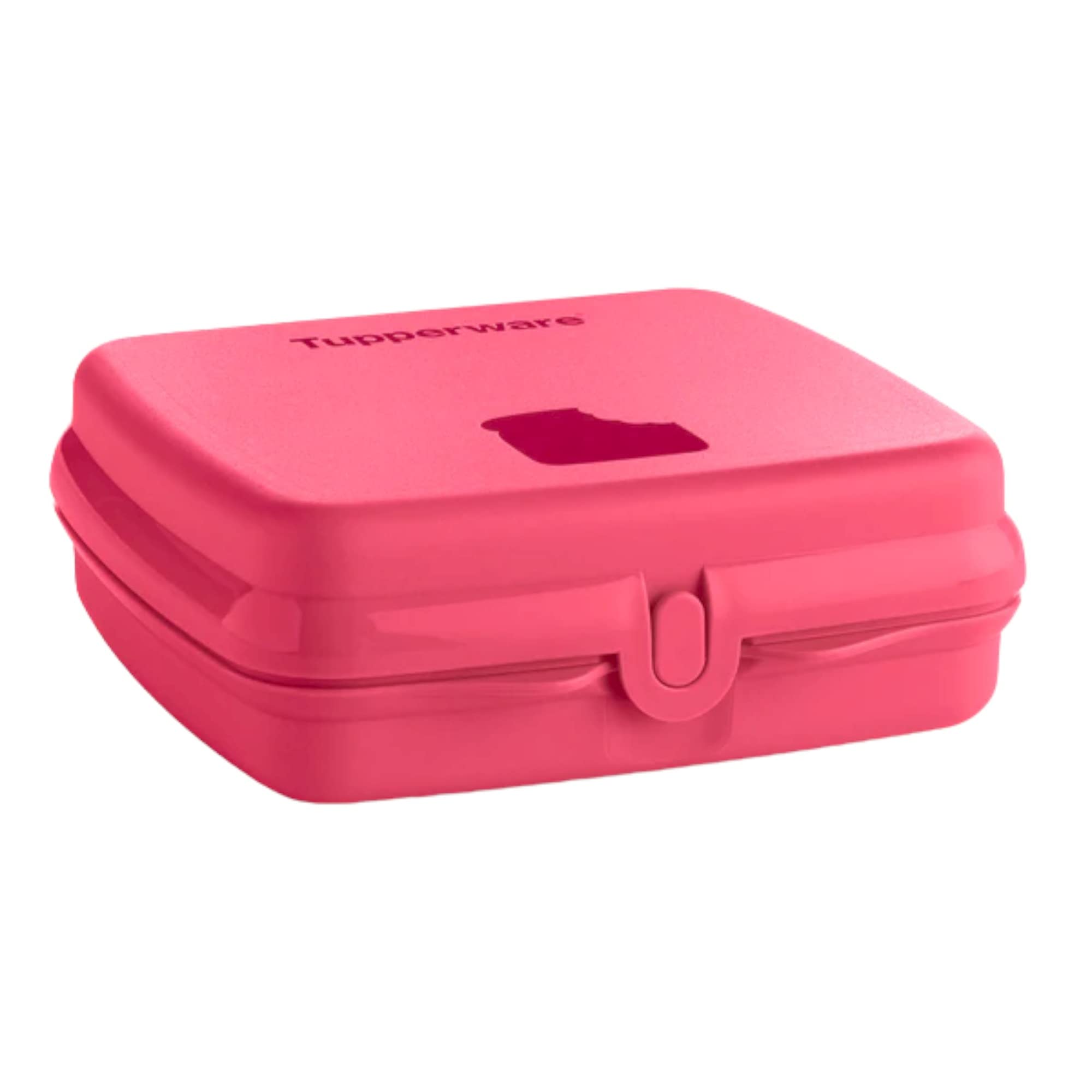 Tupperware Sandwich Keeper Square Hinged and Locking Box Pink