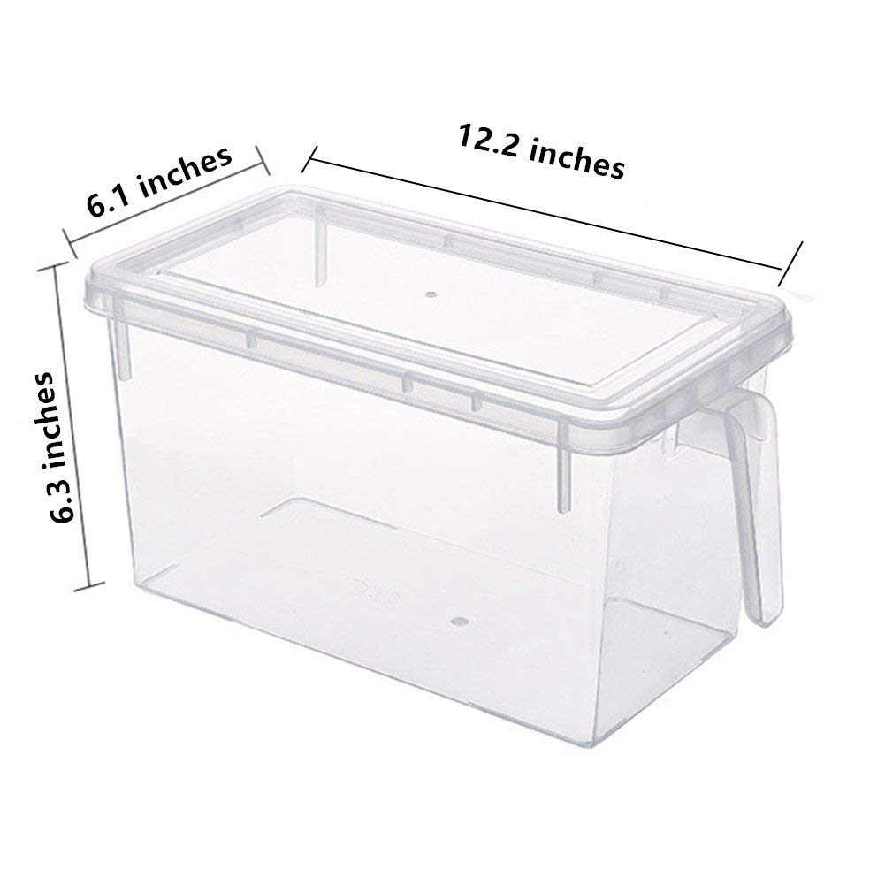 MineSign Plastic Storage Containers Square (Set of 4) And Handle Food Storage Organizer Boxes with Lids (Set of 2 Organizers with Lid and 6 Removable Bins)