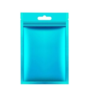 100 pcs blue resealable smell proof ziplock storage bags, foil pouch for food storage (3.9 x 7 inch/ 10 x 18 cm)