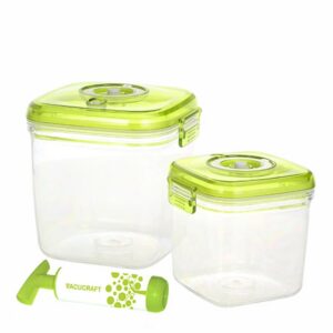 vacucraft 3-piece cube vaccum food container set