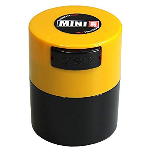 Minivac - 10g to 30 grams Vacuum Sealed Container - Yellow Cap & Black Body