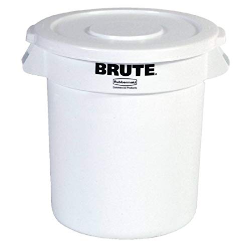 Rubbermaid 2632WHI Brute 32 Gallon Container w/Venting Channels, White