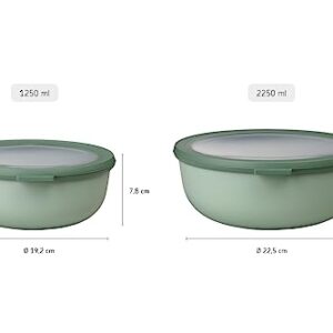 Rosti Mepal RST62120BLU Cirqula Multi Food Storage and Serving Bowl with Lid, Low 1.3 Quart, Nordic Blue