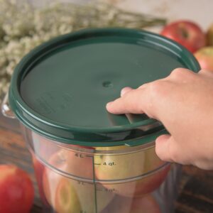 Carlisle FoodService Products Storplus Round Food Storage Container Lid with Stackable Design for Catering, Buffests, Restaurants, Polycarbonate, 2-4 Quarts, Forest Green