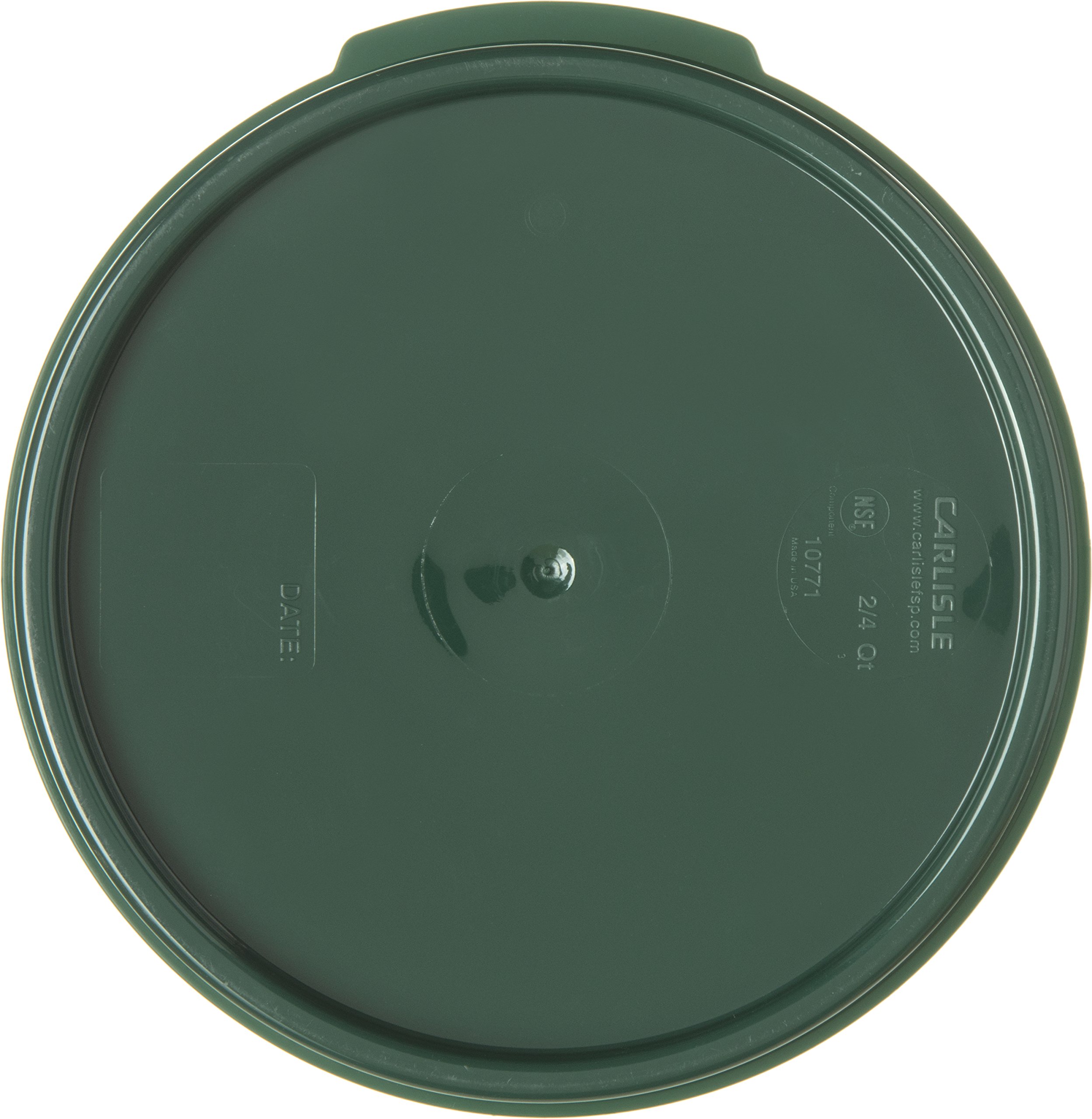 Carlisle FoodService Products Storplus Round Food Storage Container Lid with Stackable Design for Catering, Buffests, Restaurants, Polycarbonate, 2-4 Quarts, Forest Green