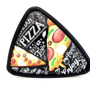 Pizza Slice Container Storage with Lids. Tray, Holder and Saver. Plastic Packs to go. The Best Idea to Serve Pizza to Your Kids. (6)