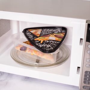 Pizza Slice Container Storage with Lids. Tray, Holder and Saver. Plastic Packs to go. The Best Idea to Serve Pizza to Your Kids. (6)