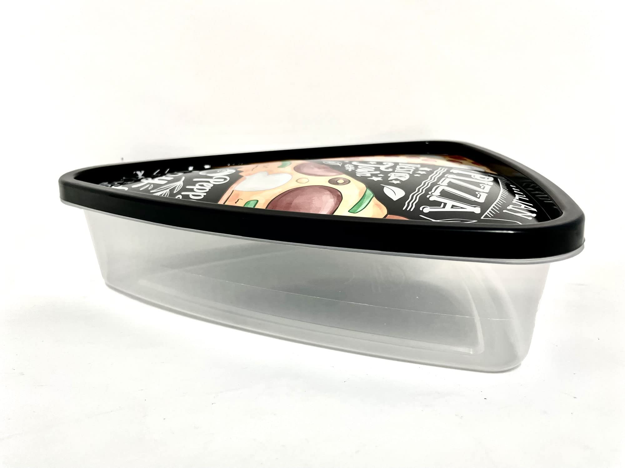 Pizza Slice Container Storage with Lids. Tray, Holder and Saver. Plastic Packs to go. The Best Idea to Serve Pizza to Your Kids. (6)