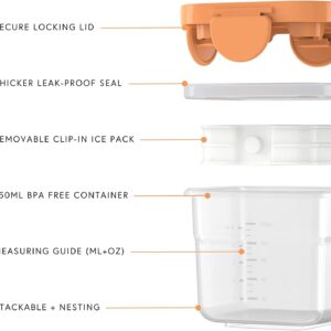 Storrii Baby Food Containers with Lids by Quark - Freezer Safe, Locking Tab Lids with Built in & Removable Ice Pack - Microwave & Top Rack Dishwasher Safe - 3 x 5oz Meal Prep Containers with Lids