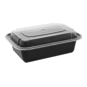 pactiv [20 sets] meal prep containers with lids, food storage, take out, lunch box, portion control, microwave/dishwasher/freezer safe, bpa free, factory sealed, made in usa (24 oz - medium)