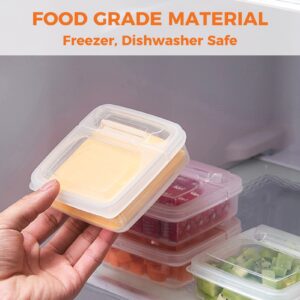 AONUOWE 2/4Pcs Sliced Cheese Holder Cheese Container for Fridge Plastic Food Storage Containers with Flip Lid for Refrigerators (2)