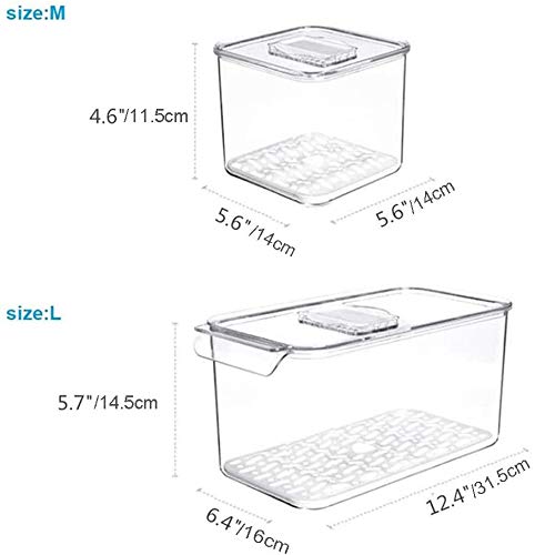 SANNO Produce Saver Containers for Refrigerator, Food Fruit Vegetables storage Produce Saver Vegetable Fruit Containers Fridge Food Storage Produce Saver Container