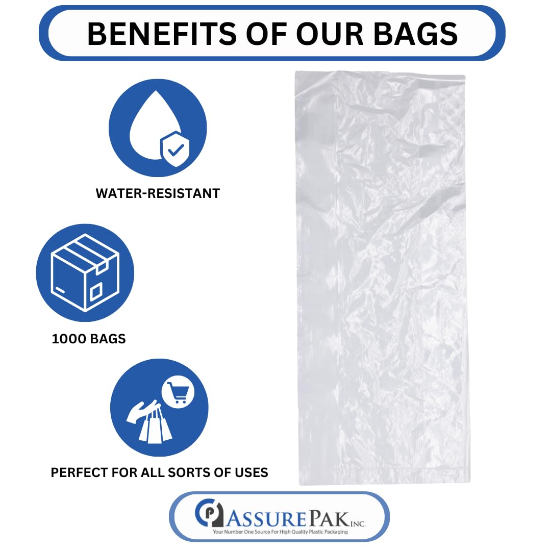 Produce LDPE Poly Vented Bags (With Venting Holes) - 6"x3"x15" - 1000 Bags - 0.80 mil - Clear