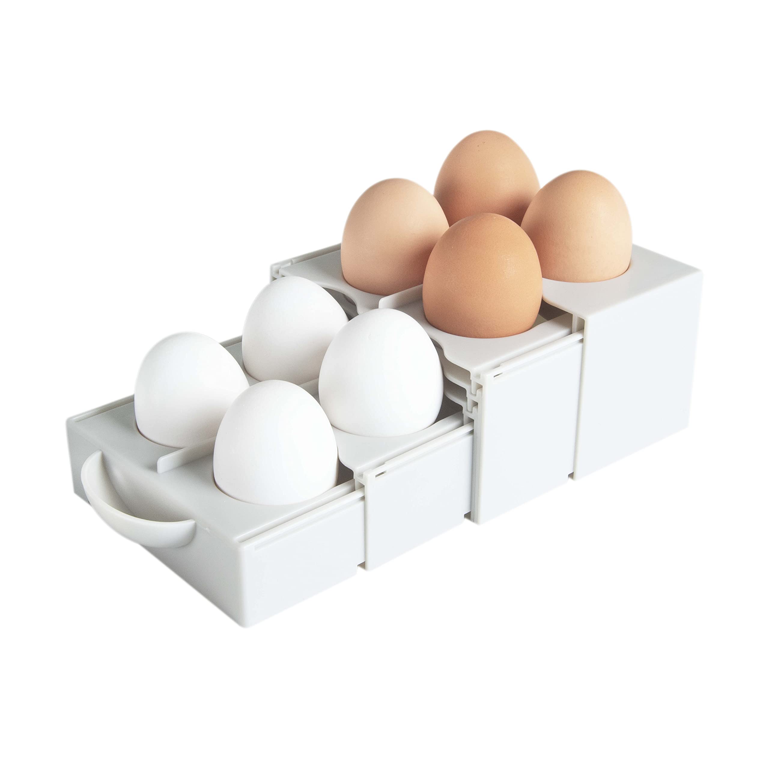 Think Up Designs Eggstra Space Collapsible Egg Storage Tray- Save Space in Your Fridge