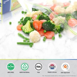 CLEANWRAP Clean Zipper Bag (Mix 225 Bags) | Plastic Bags for Food, Food Storage Bags, Food Bag, Zip Lock, Slider Bags | Medium Zip Bags, Zip Bags for Storage, Plastic Storage Bags for Food