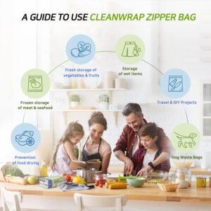 CLEANWRAP Clean Zipper Bag (Mix 225 Bags) | Plastic Bags for Food, Food Storage Bags, Food Bag, Zip Lock, Slider Bags | Medium Zip Bags, Zip Bags for Storage, Plastic Storage Bags for Food