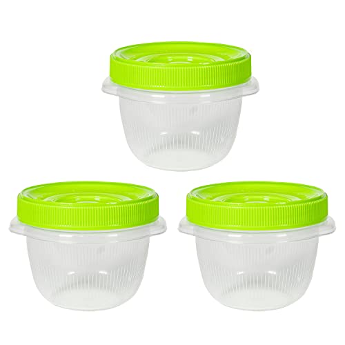 ARNO Twist Top Food Deli Containers Screw And Seal 8.5 OZ Set of 3 BPA Free