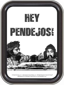 stash tins - cheech & chong - hey pendejos! storage container 4.37" l x 3.5" w x 1" h