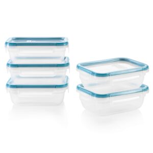 Snapware Total Solution 10-Pc Plastic Food Storage Container Set & Total Solution 10-Pc Plastic Food Storage Containers Set with Lids, 3-Cup Rectangle Meal Prep Container