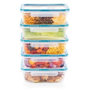 Snapware Total Solution 10-Pc Plastic Food Storage Container Set & Total Solution 10-Pc Plastic Food Storage Containers Set with Lids, 3-Cup Rectangle Meal Prep Container