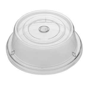 Restaurantware Cater Tek 8.5 Inch Polycarbonate Plate Cover 1 Shatterproof Dish Cover - Dishwashable For 8-Inch Plates Clear Plastic Splatter Cover Finger Hole Design Endures Up To 210F