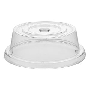 Restaurantware Cater Tek 8.5 Inch Polycarbonate Plate Cover 1 Shatterproof Dish Cover - Dishwashable For 8-Inch Plates Clear Plastic Splatter Cover Finger Hole Design Endures Up To 210F