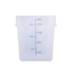 CenPro 29A-059 Square Food Storage Container - 18 Qt. Capacity - Translucent - NSF