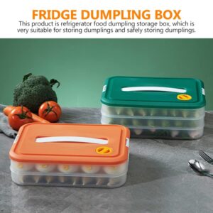 Angoily Fridge Dumpling Storage Box Dumpling Organizer Stackable Freezer Bins ForKitchen Freezer Food Storage Container (3- layer)