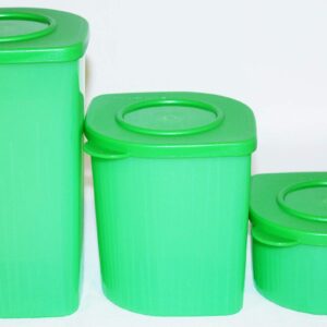 Tupperware Set of 3 Fresh N Cool Refrigerator Containers 2, 4 and 6 Cups Green