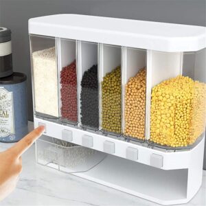 debieborahtoys Rice Dispenser Wall-Mounted Dry Food Dispenser Rice Bucket Grain Storage Container Cereal Dispenser for Home Kitchen 12KG