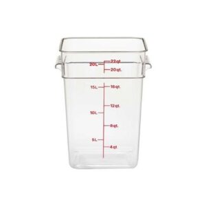 cambro 22sfscw135 square container 22 quart capacity, clear