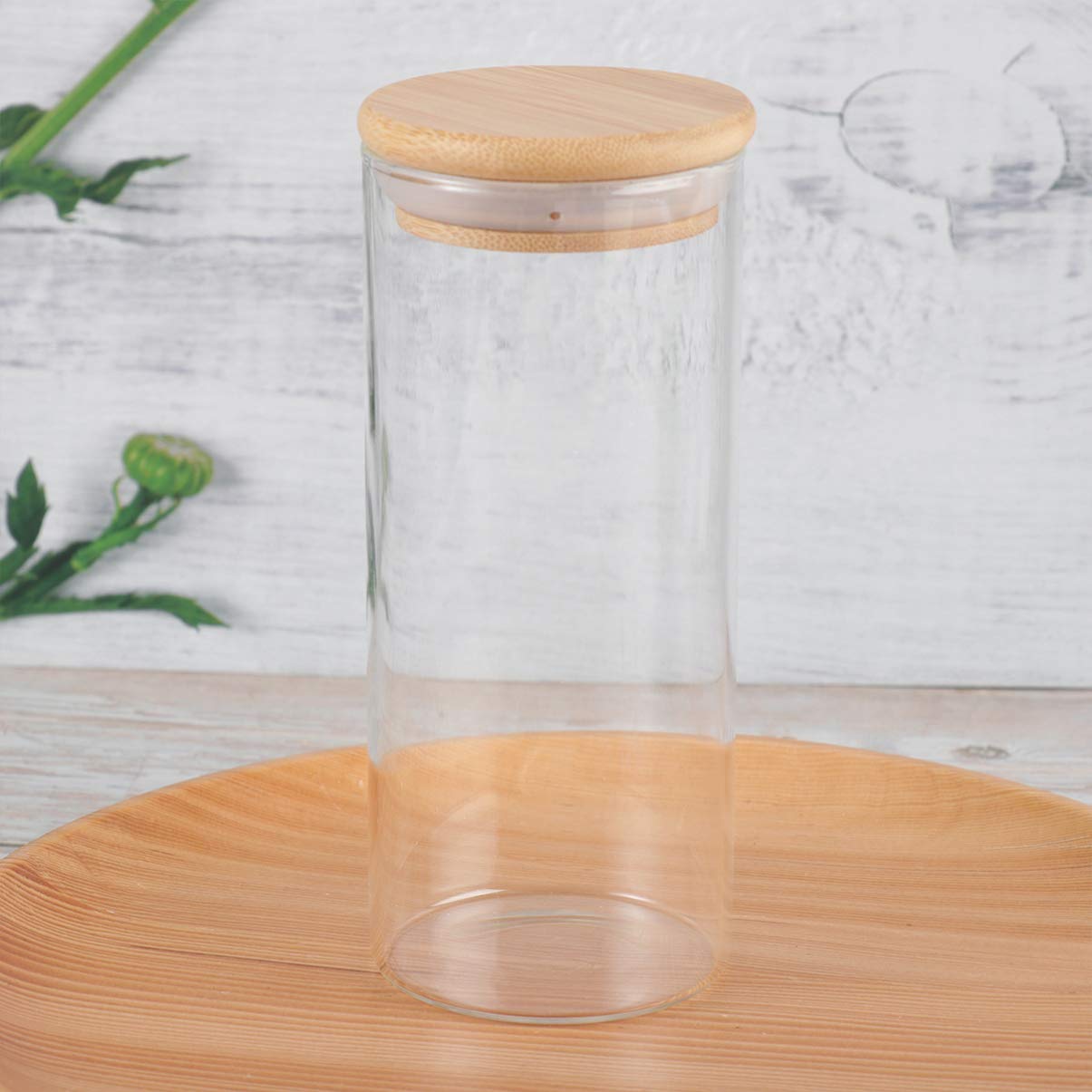 Amosfun 380ml Glass Jar Sealed Food Storage Container with Lids for Kitchen Spice Coffee Loose Bean Sugar Salt