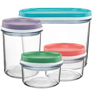 southern homewares nestable stackable food storage containers set of four perfect pantry organizer solution plastic food bins